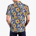 Balery Skull daisy yellow blue Printed Men’s Short Sleeve Polo Shirt ...