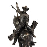 Rustic Western Wild Rodeo Bull Rider Cowboy On Bucking Bull Decorative ...
