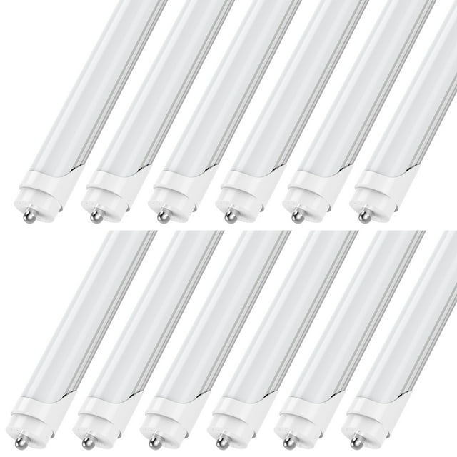 Single Pin Fa8 LED Tube 8ft T8 Dual Row Light Bulbs,72W 6000K,Frosted,4 ...