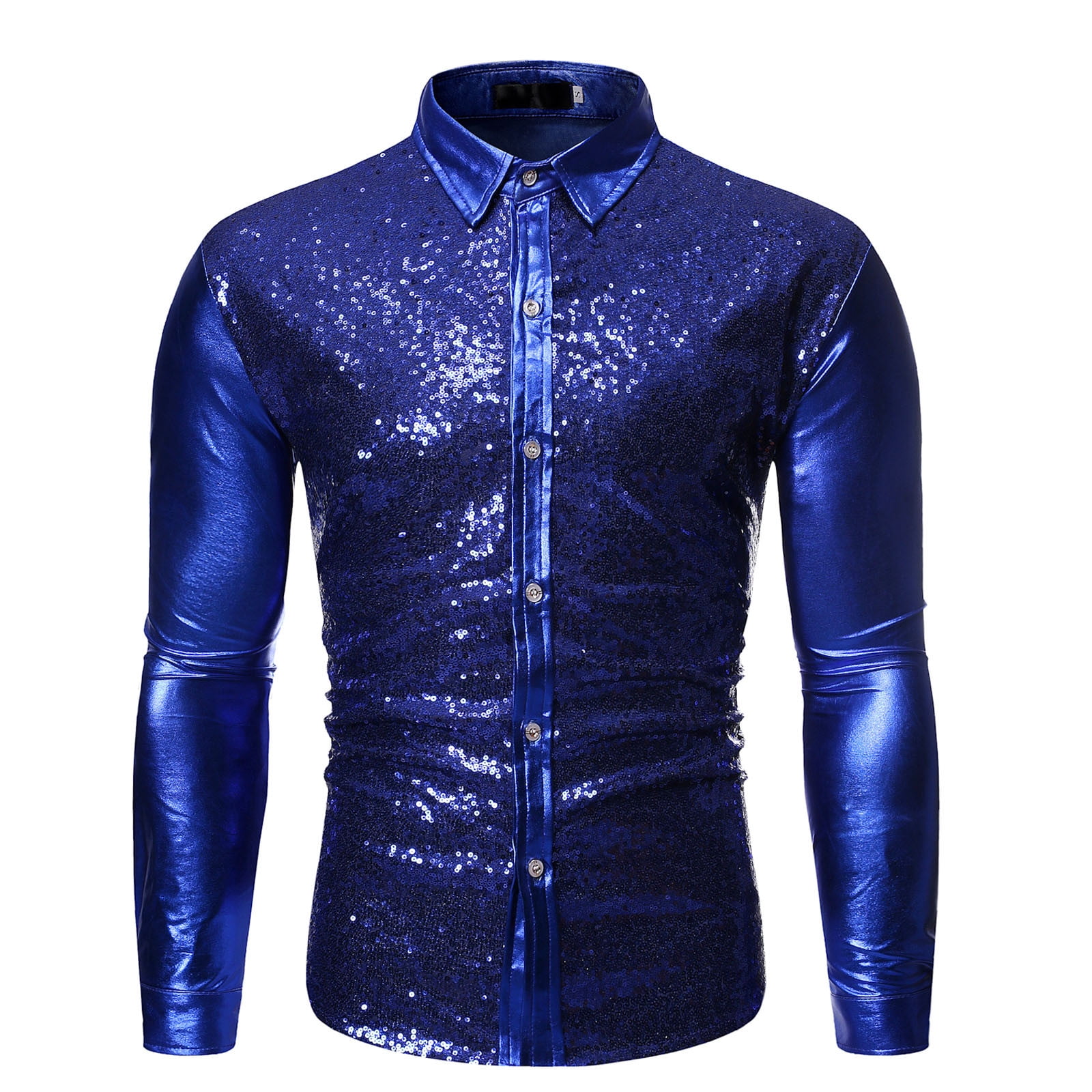Click here for Meichang Mens Sequin Dress Shirt Regular Fit Cotto... prices