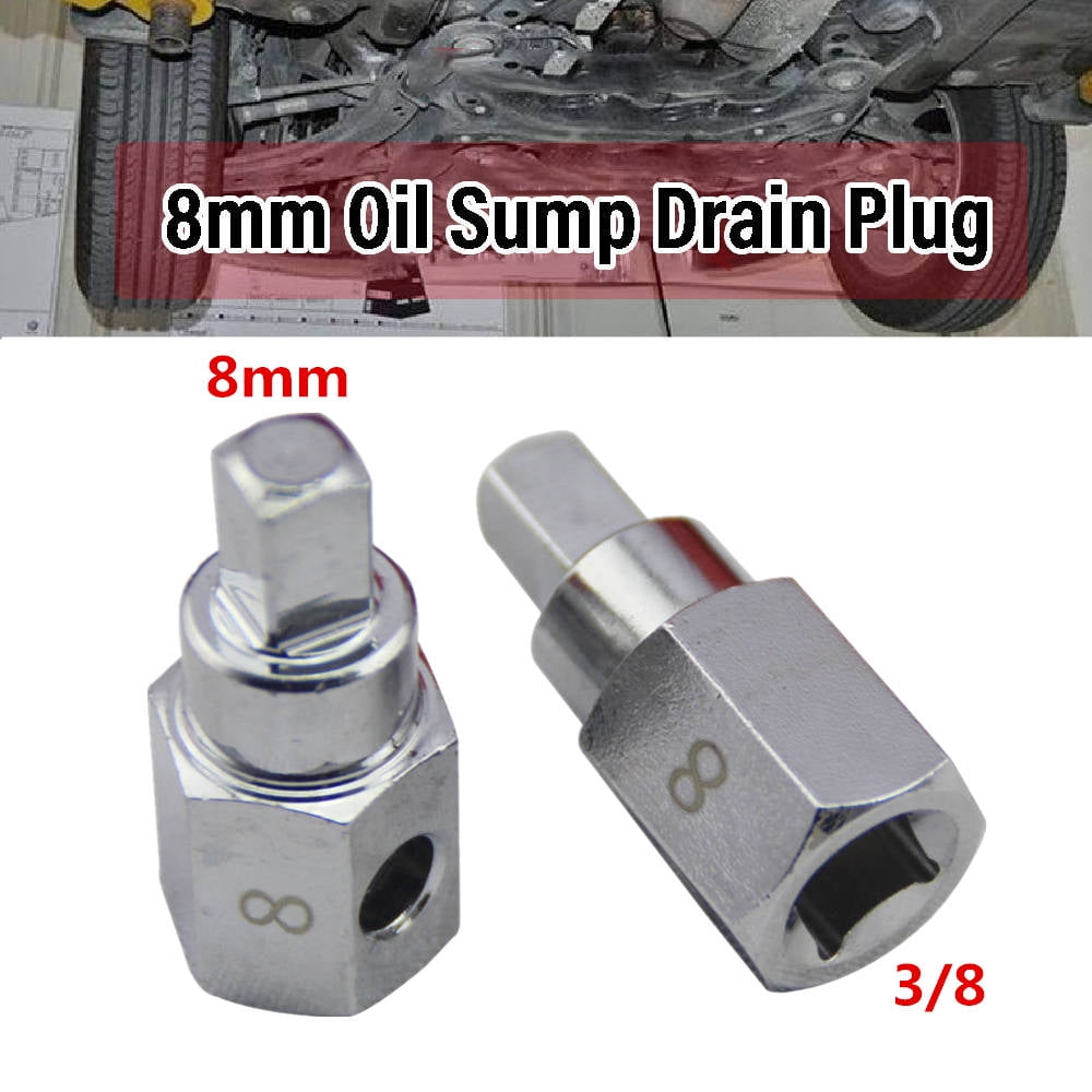 Oil Sump Drain Plug, Silver Chrome Vanadium Steel, 8mm Square Head with ...