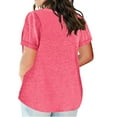 Adeawade Womens Tshirt Short Sleeve Tops V Neck Solid Color Simple ...