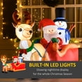 HOMCOM LED Lit Santa Claus on Sleigh with Reindeer Yard Inflatable ...
