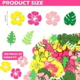 100pcs Tropical-Themed Table Confetti - Palm Leaves & Hibiscus Flowers ...