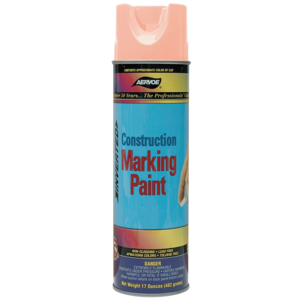 Aervoe Construction Marking Paints, 20 oz Aerosol can, Fluorescent ...