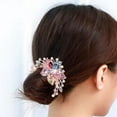 Limei Flower Floral Hair Combs Bridal Wedding Hair Crystal Rhinestones ...