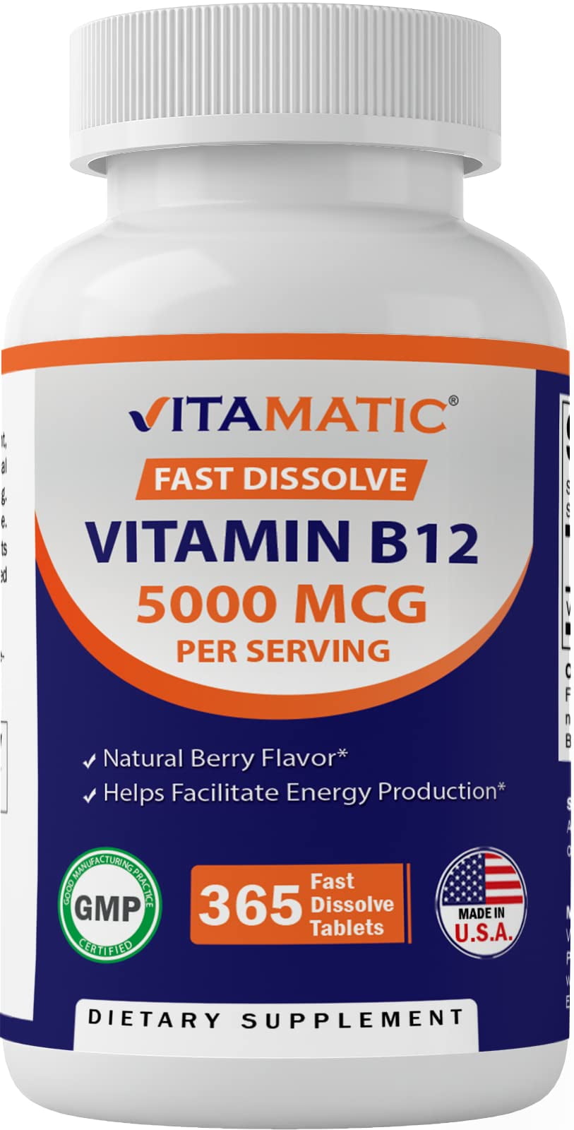 Suplemento vitamático de vitamina B12 5000 mcg 365 comprimidos ...