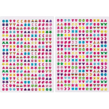 HTAIGUO 2000+ Stick on Earrings 3D Gem Stickers Glitter Sparkle Crystal ...