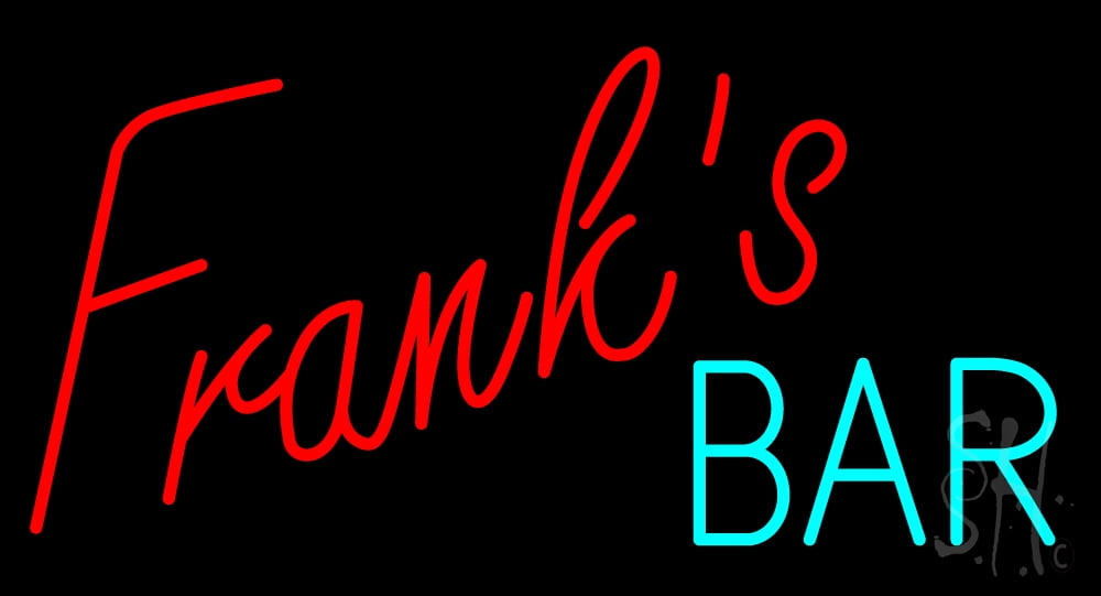 Franks Bar LED Neon Sign 13 x 24 - inches, Clear Edge Cut Acrylic ...