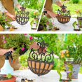 2PC Small Cast Iron Baskets, Heavy-Duty Wall Hanging Hollow Planter w ...