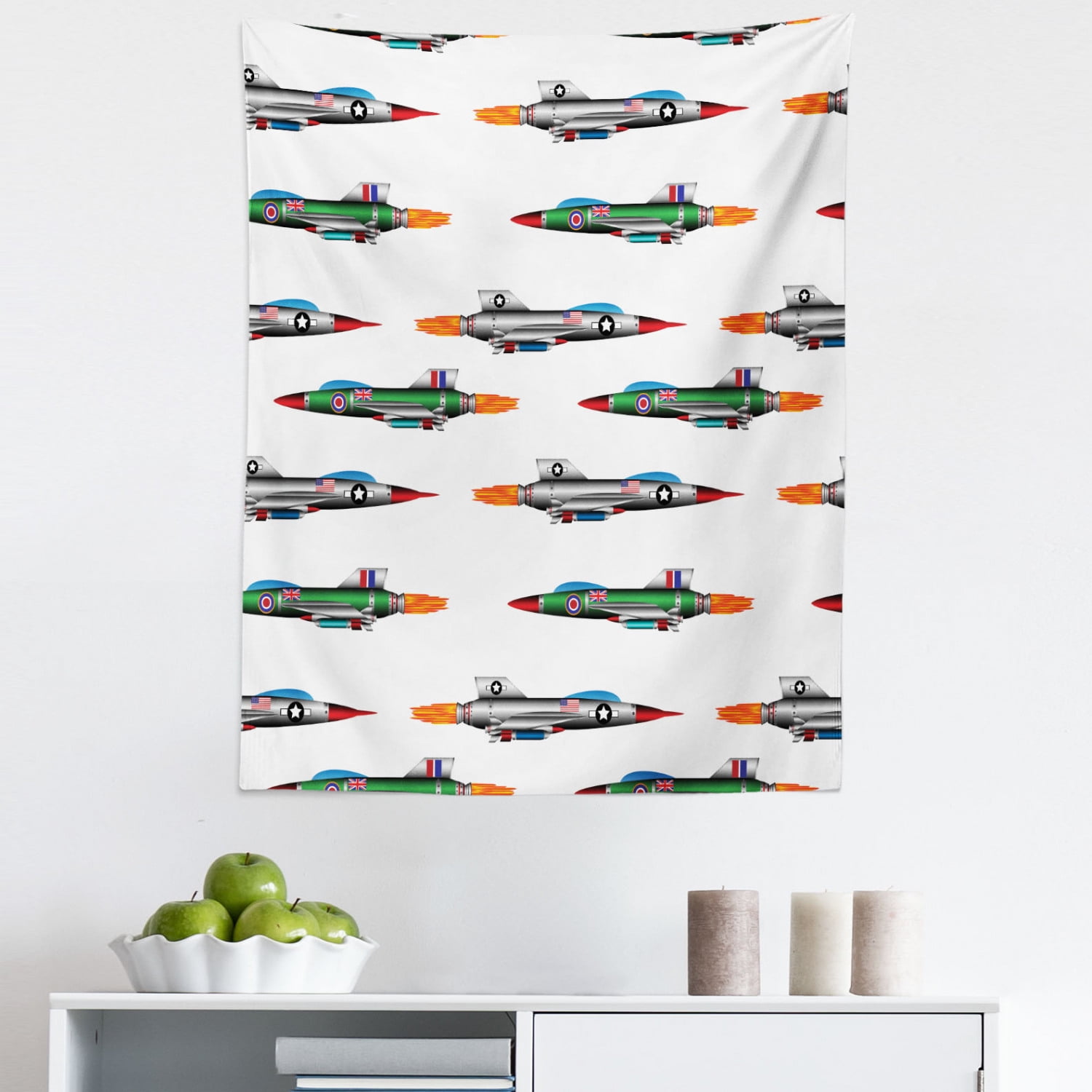 Colorful Tapestry, Jet-Planes Aviation Attack Modern Technology United ...