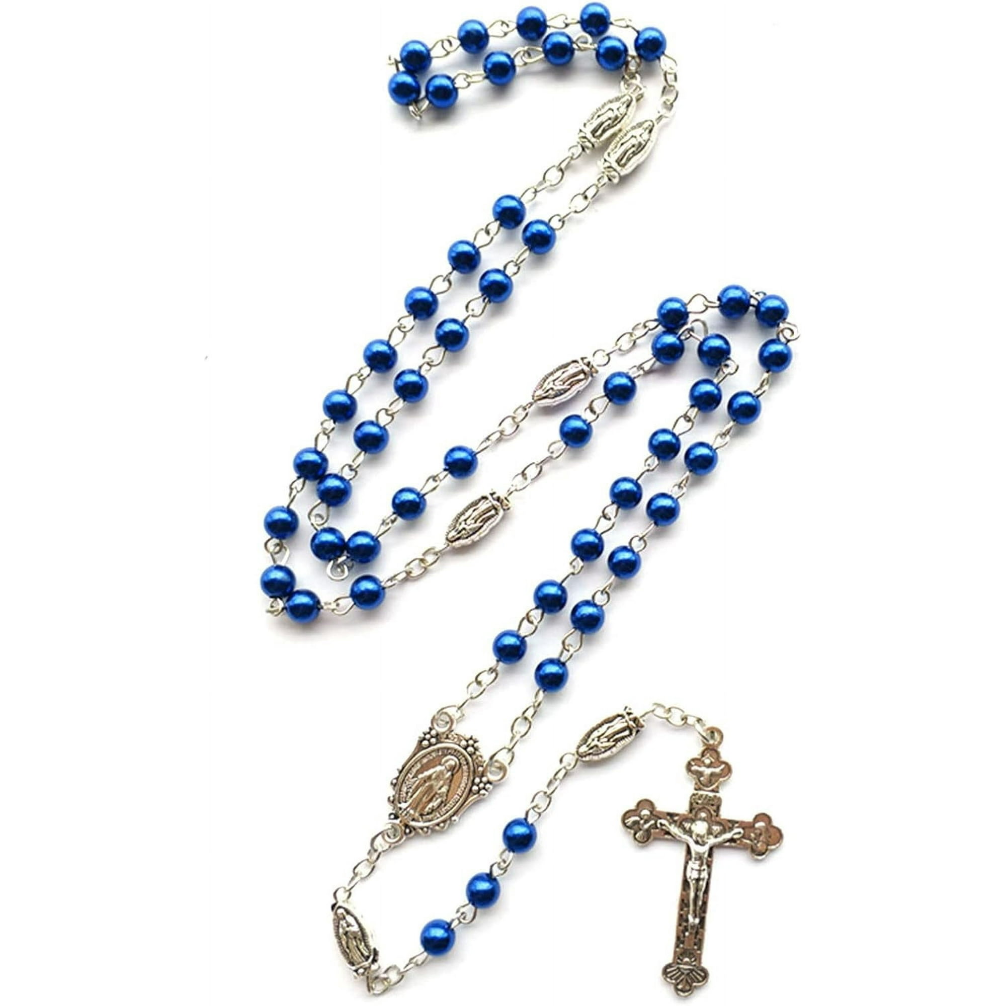 Click here for Unbranded Hugfegwe Glass Beads Blue Rosary Catholi... prices