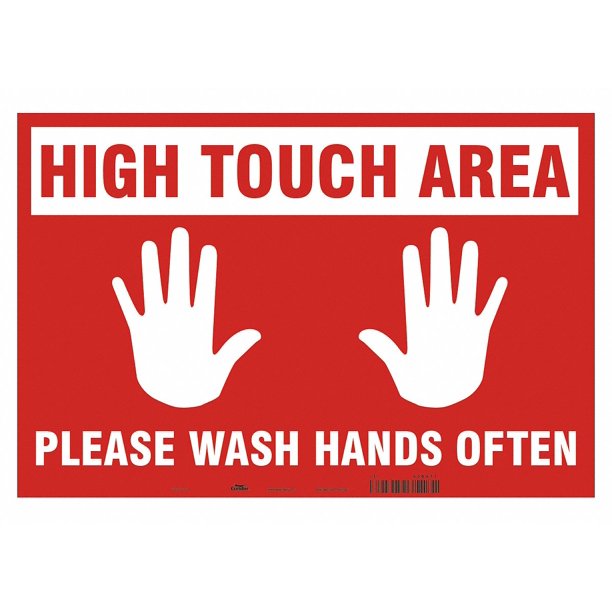 Condor High Touch Area Floor Sign,14" H,18" W SGF408T1218 - Walmart.com