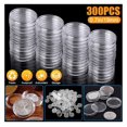 19mm Coin Holders 300 Pack - Clear Plastic Coin Cases for Collectors ...
