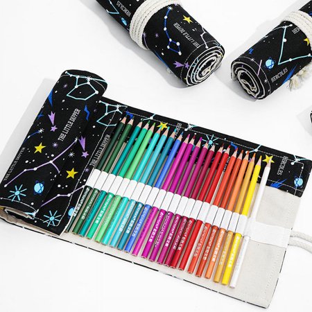 SHAR 36 Holes Canvas Roll Up Pencil Case Pencil Bag Rolls Pencil Pouch ...