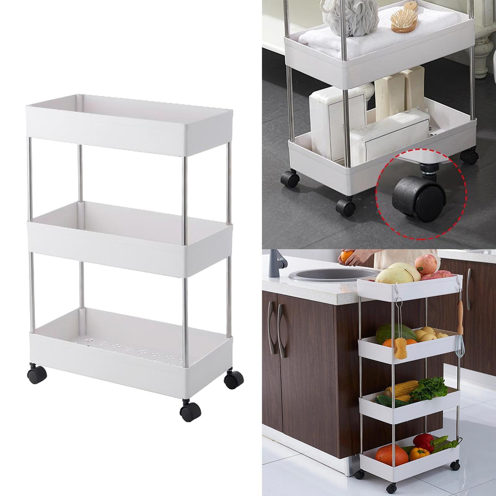 3 Tier/ Storage Cart Mobile Shelving Unit Organizer Slide Out Storage ...