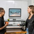 Rocelco Standing Desk Converter 32 Inch Adjustable Height Riser, Black ... Rocelco Standing Desk Converter 32 Inch Adjustable Height Riser, Black ...