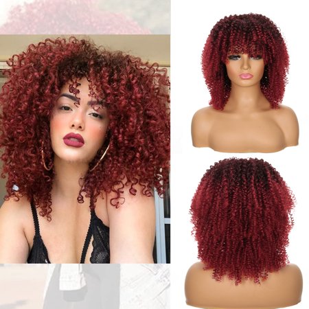 SHARKDOOK European and American women's short curly hair explosion head ...
