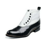 Men Stacy Adams Boot Madison Black White Biscuit Toe Zipper 00026-111 ...