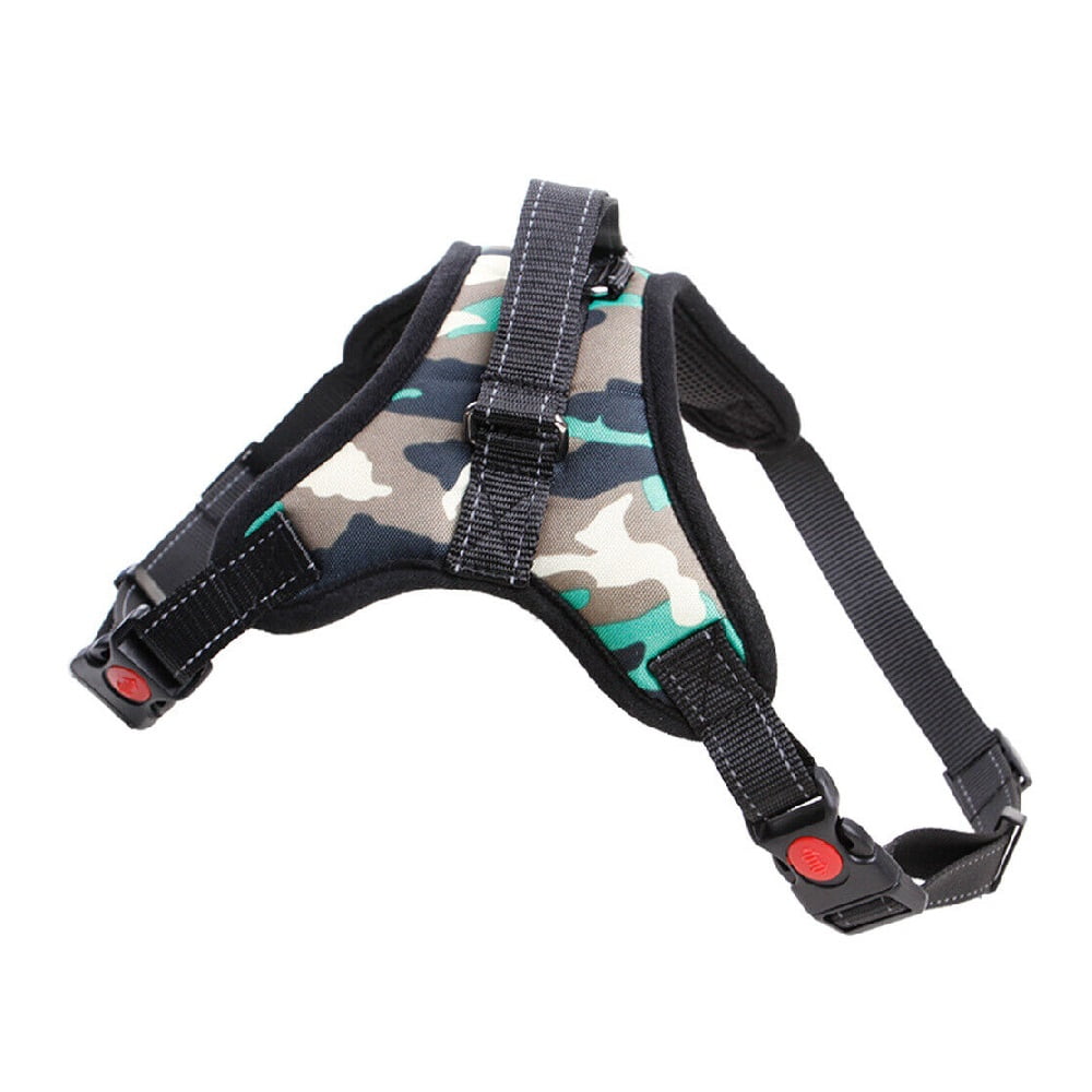 Lime Camouflauge Color Adjustable No Pull Pet Harness Control Vest For ...