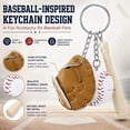 Baseball Keychain Set - 3-Piece Wooden Bat, Ball & Glove Charm for Men ...