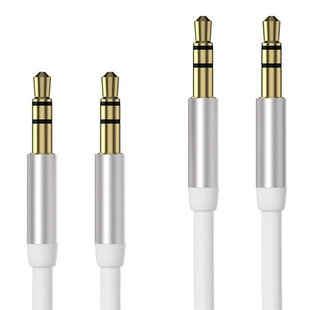 TALK WORKS Aux Cable 3.5mm Audio Cord for Car (2 Pack) 6ft Long Heavy ...