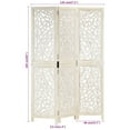 vidaXL Room Divider Hand Carved 3 Panel Room Divider Screen Solid Wood ...