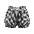 CAIVO Summer Girls Plaid Shorts With Ruffled And Bow Detail Cute Loose ...