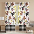 Farm Chicken Sheer Curtains 84 Inch Long 2 Panels, Farmhouse Rooster ...