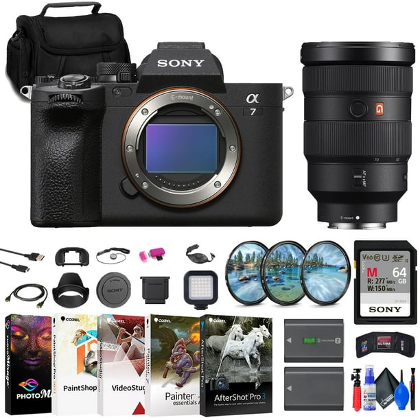 Sony a7 IV Mirrorless Camera + Sony FE 24-70 Lens + 64GB Card + More - Walmart.com