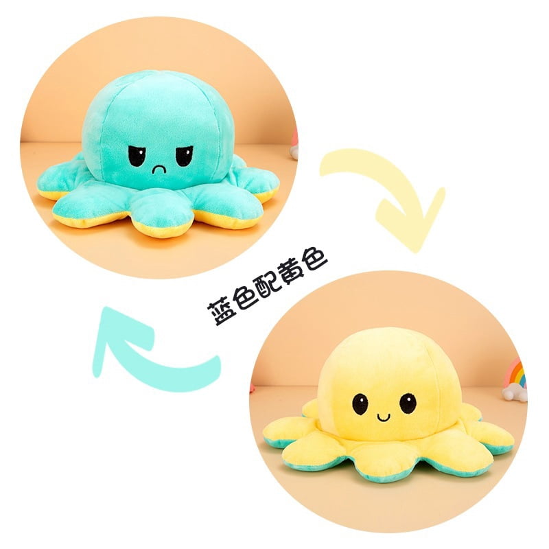 Toys & Games Reversible Cat Plush Double Sided,Moody Happy Flip Toy ...