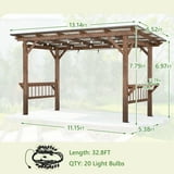 LZBEITEM 13'x6.5' Outdoor Pergola with Galvanized Steel Sloping Roof ...
