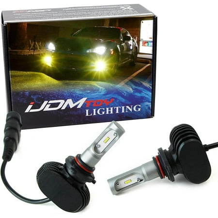 9005 9006 H10 LED Headlight Bulbs, 50W 3000K Gold Yellow Extremely ...