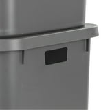 Your Zone Square Stacking Bin Plastic, Gray Flannel - Walmart.com