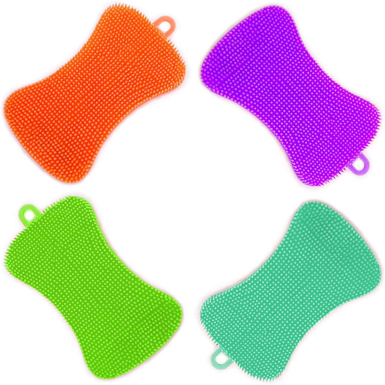 4 Pack Silicone Sponge Kitchen Sponge, Multi-Functional Kitchen ...