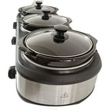 FRIGIDAIRE Triple Slow Cooker & Buffet Server, Stainless-Steel 3x2.5 Qt ...