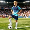 Boys Gradient Triangle Short Sleeve Athletic Two Piece Outfit Practice ...