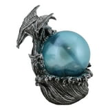 Silver Ocean Dragon Riding Tidal Sea Waves With Colorful LED Sphere Orb ...