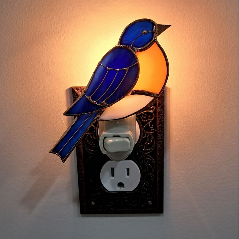 Stained Glass Hummingbird Night Light