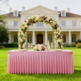 White Stretch Table Skirt for Rectangle Tables 48x24x30 Inches Pleated ...