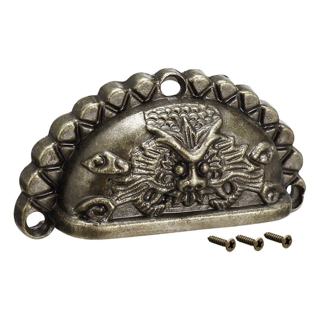 75mm Hole Centers Vintage Style Cup Shell Drawer Pull Handle Bronze ...