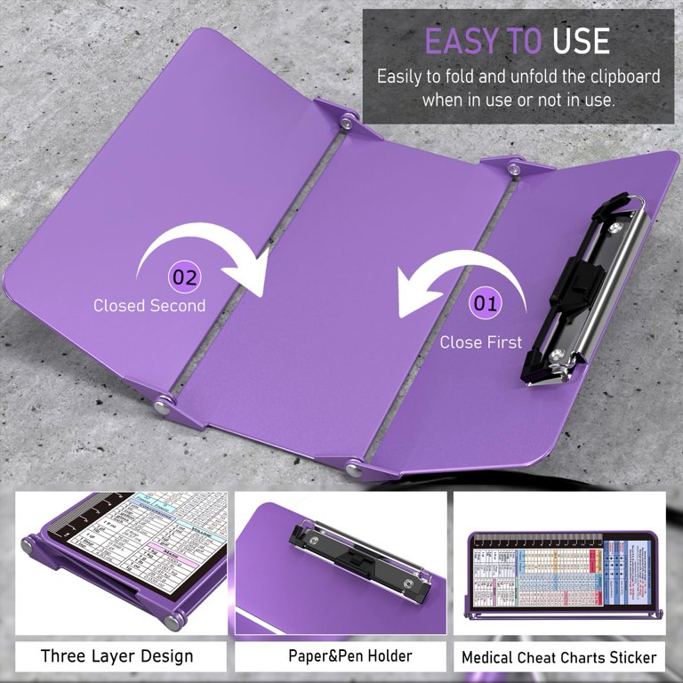Mint Medical Student Clipboard Foldable Medical Clipboard With Cheat ...