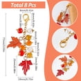 8Pcs Thanksgiving Day Alloy & Acrylic Pendant Decorations with Alloy ...