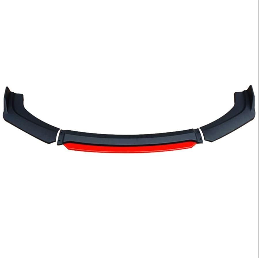 4x Universal Car Front Bumper Lip Spoiler Red Trim Splitter Body Kit ...
