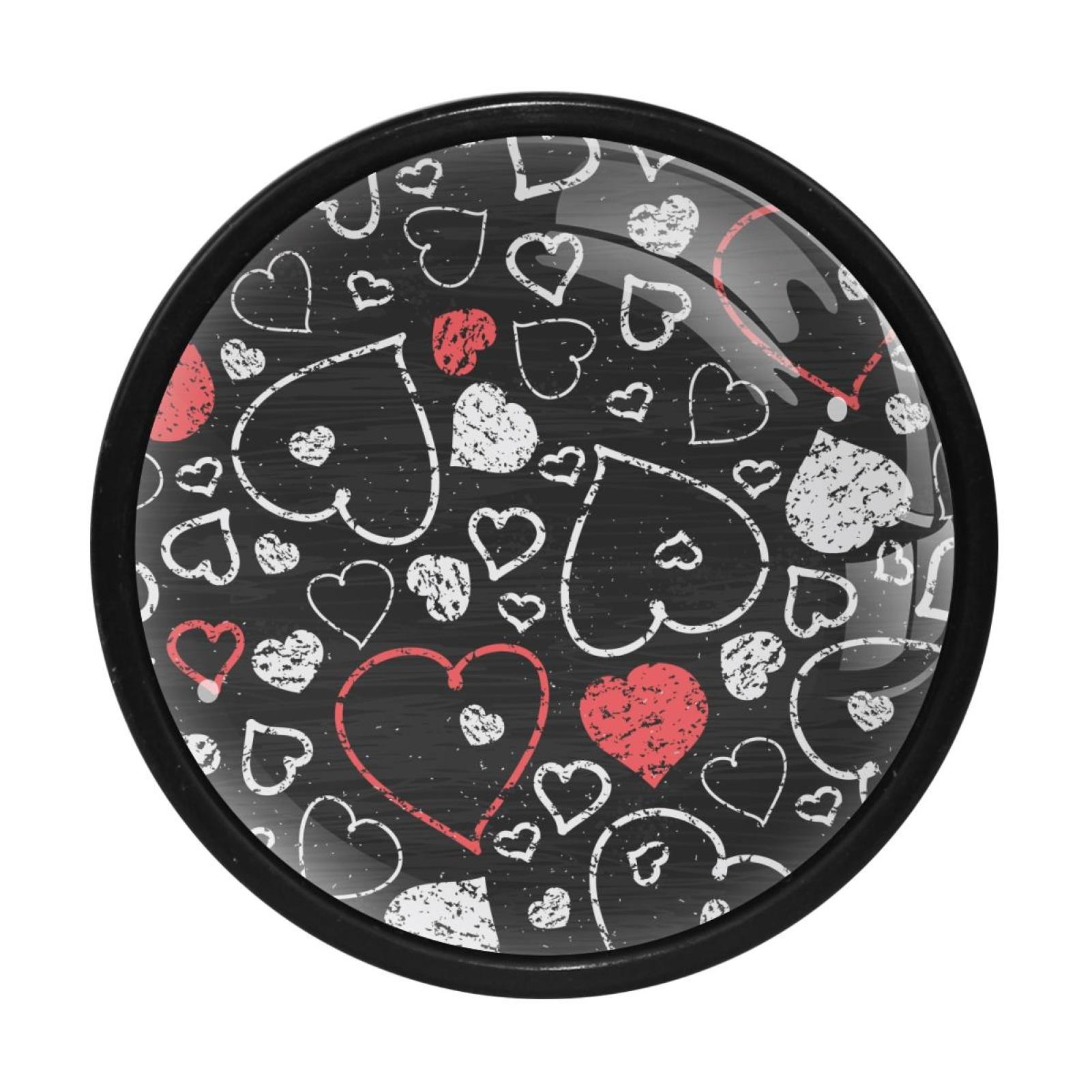 4 Pcs Valentines Day Love Hearts Knobs for Kitchen Cabinet Cupboard ...