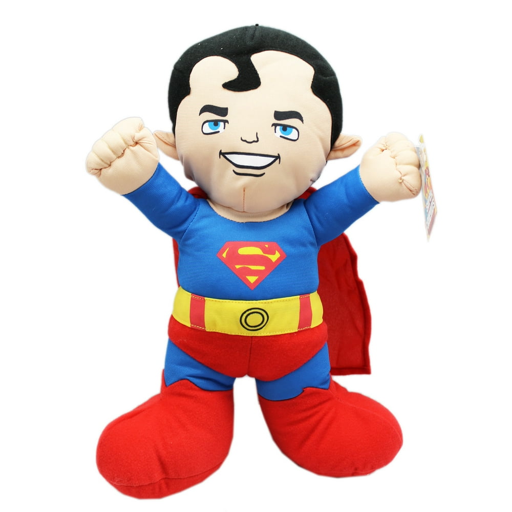 DC Super Friends Cartoonish Superman Medium Size Stuffed Toy (12in ...