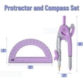 Mr. Pen- Compass and Protractor Set, Purple, Compass Geometry Tool ...