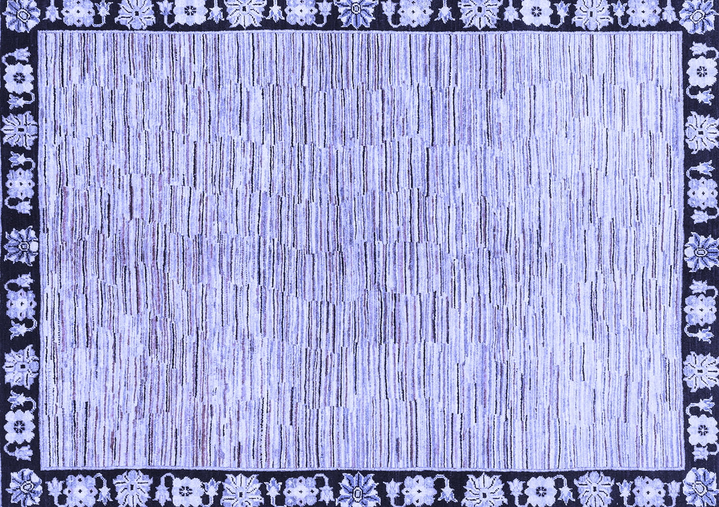 Ahgly Company Indoor Rectangle Abstract Blue Modern Area Rugs, 2' x 4 ...