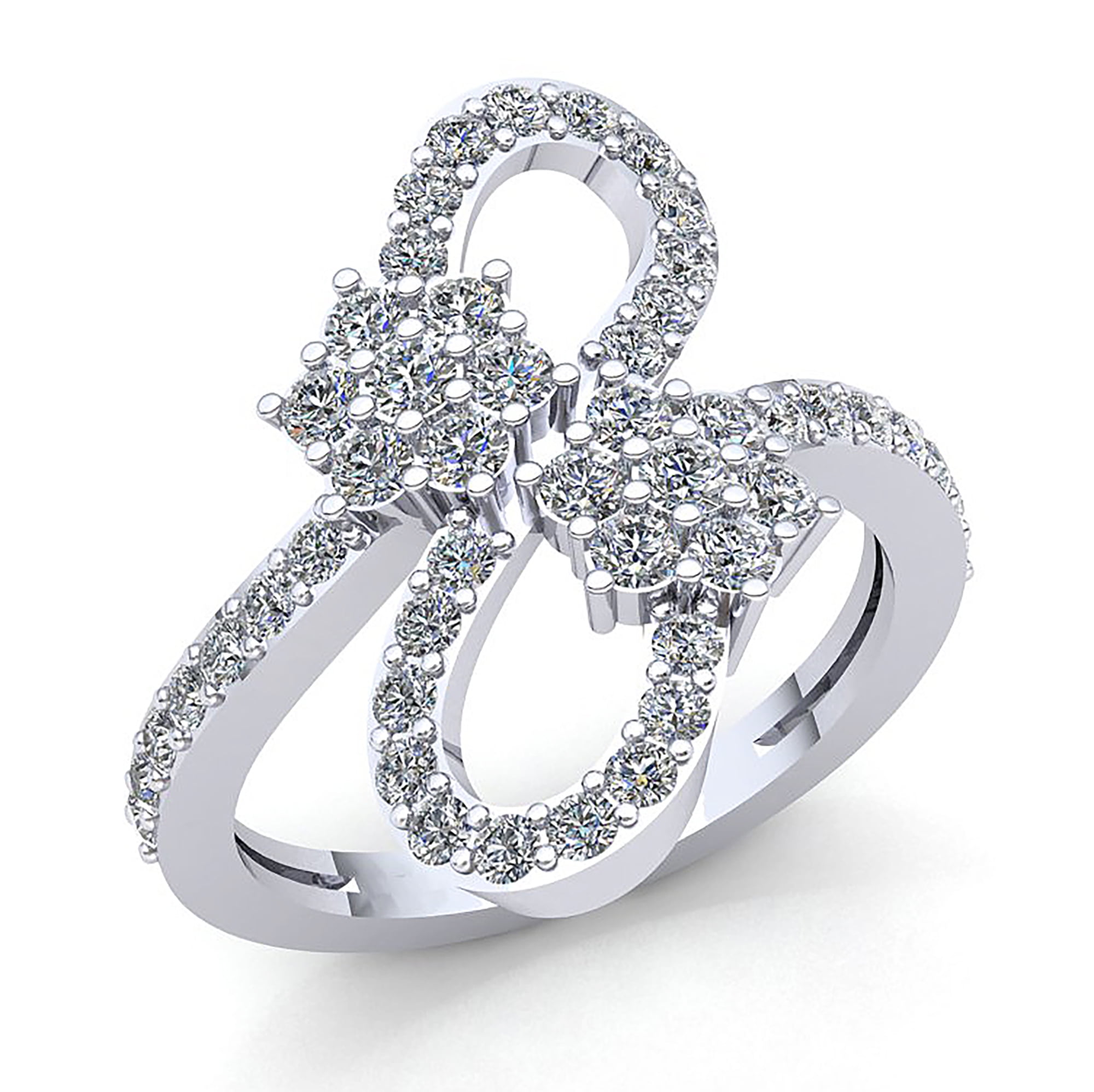 JewelWeSell - 1.5ctw Round Cut Diamond Ladies Flower Personalized ...
