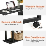 TribeSigns Rotating L-Shaped Desk with 5 Shelves, Rustic Corner Desk ...